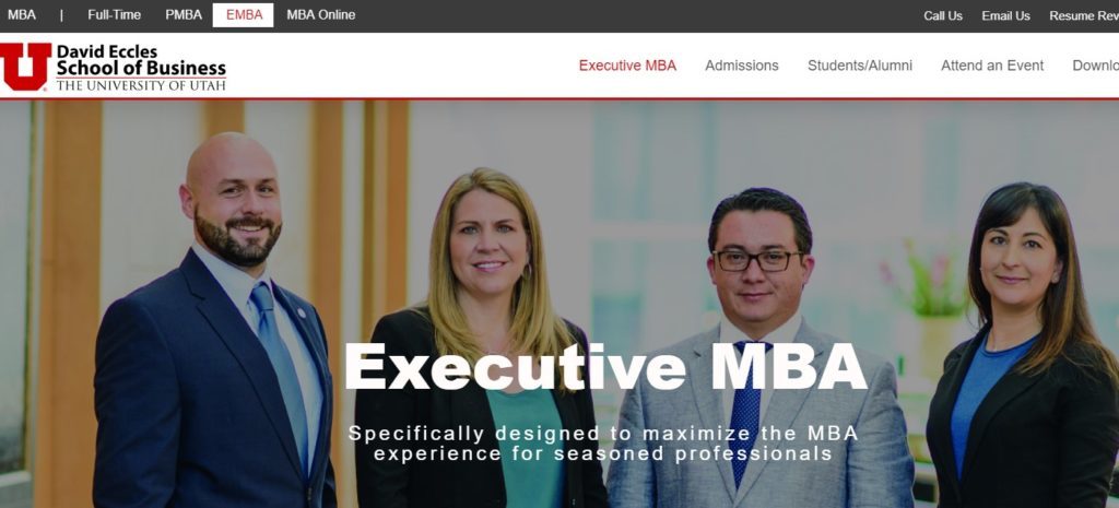 University of Utah, David Eccles School of Business, Executive MBA in ...